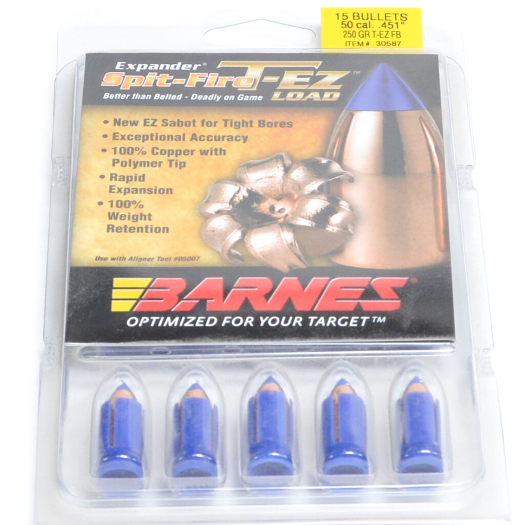 Barnes 50 Cal .451 Dia 250 Grain Muzzleloader Tipped-Ez Flat Base ...