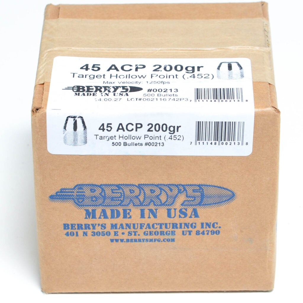 Berry's Target Bullets .452 Diameter (45 Caliber) 200 Grain Hollow ...