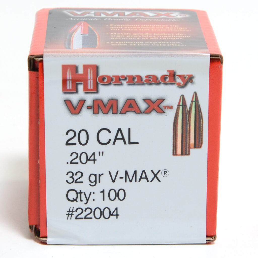Hornady .204 / 20 32 Grain V-Max (100 Bullets) | Powder Valley