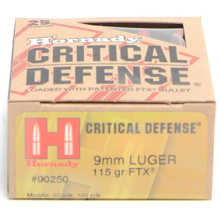 Hornady 9mm Luger 115 Grain FTX (Flex Tip) Critical Defense Ammunition ...