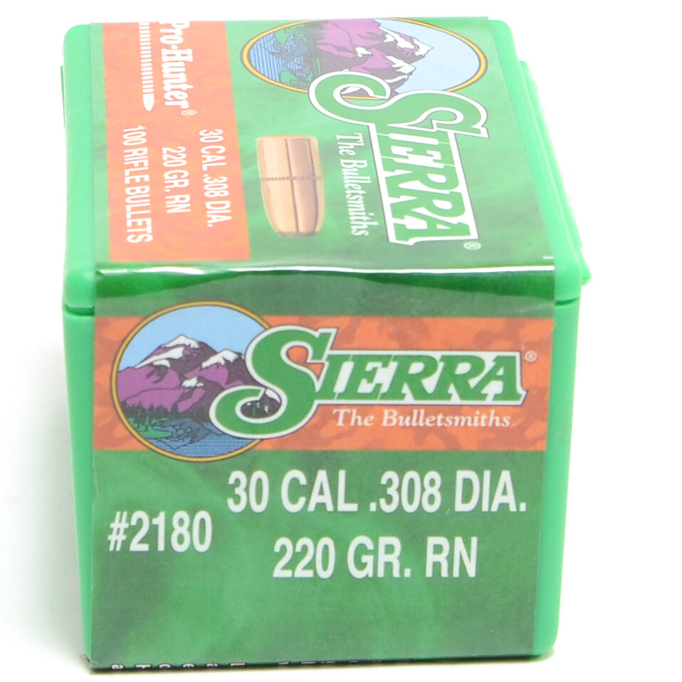 Sierra .308 / 30 220 Grain Round Nose Pro-Hunter-Hunter (100 Bullets ...