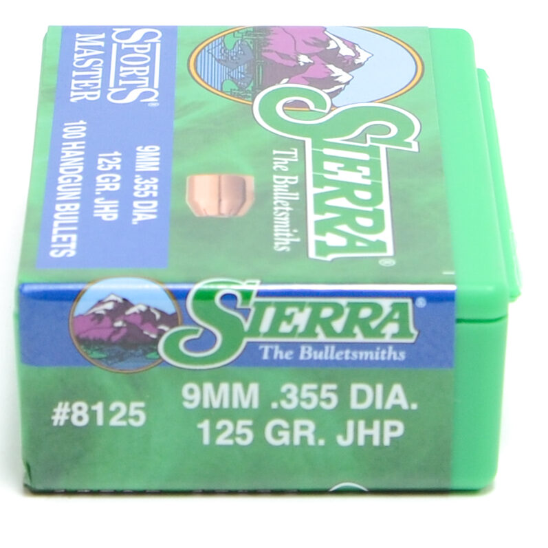 Sierra .355 / 9mm 125 Grain Jacketed Hollow Point (100 Bullets ...