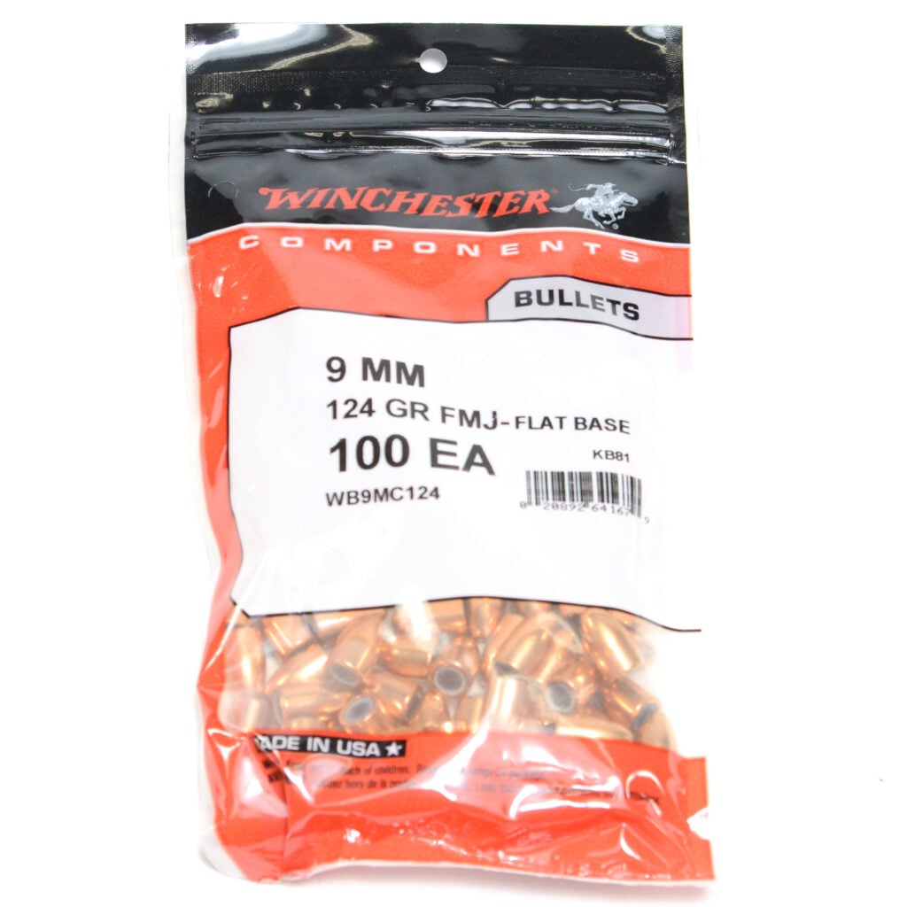 Winchester .355 Diameter 124 Grain Full Metal Jacket 100 Count Bullets ...