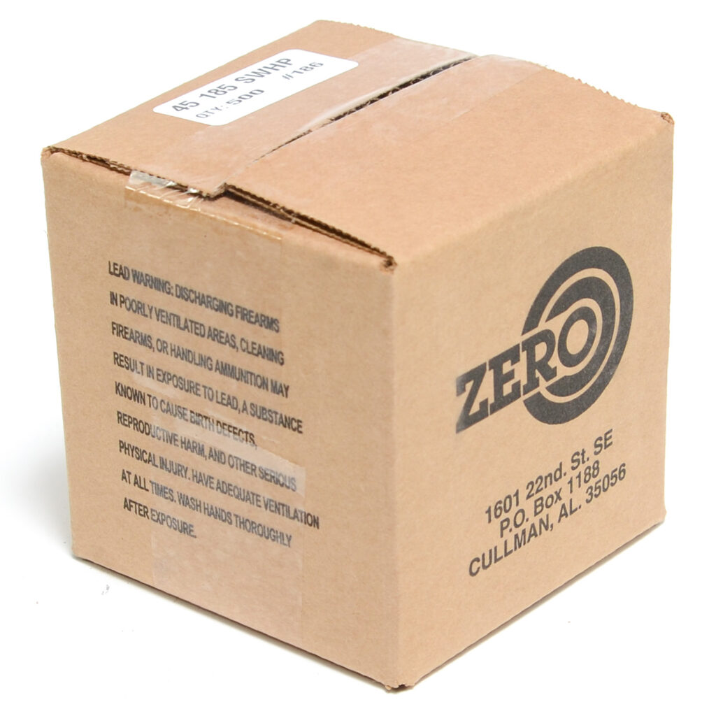 Zero Bullet Company .452 Diameter 185 Grain Semi Wadcutter Hollow Point ...