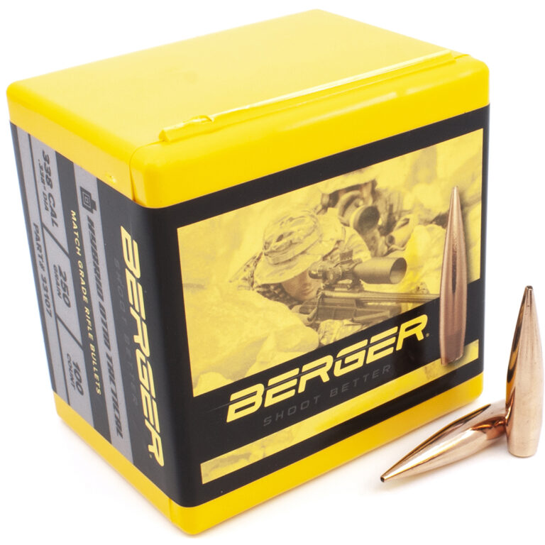 Berger .338 Diameter 250 Grain Open Tip Match Box of Hybrid OTM ...