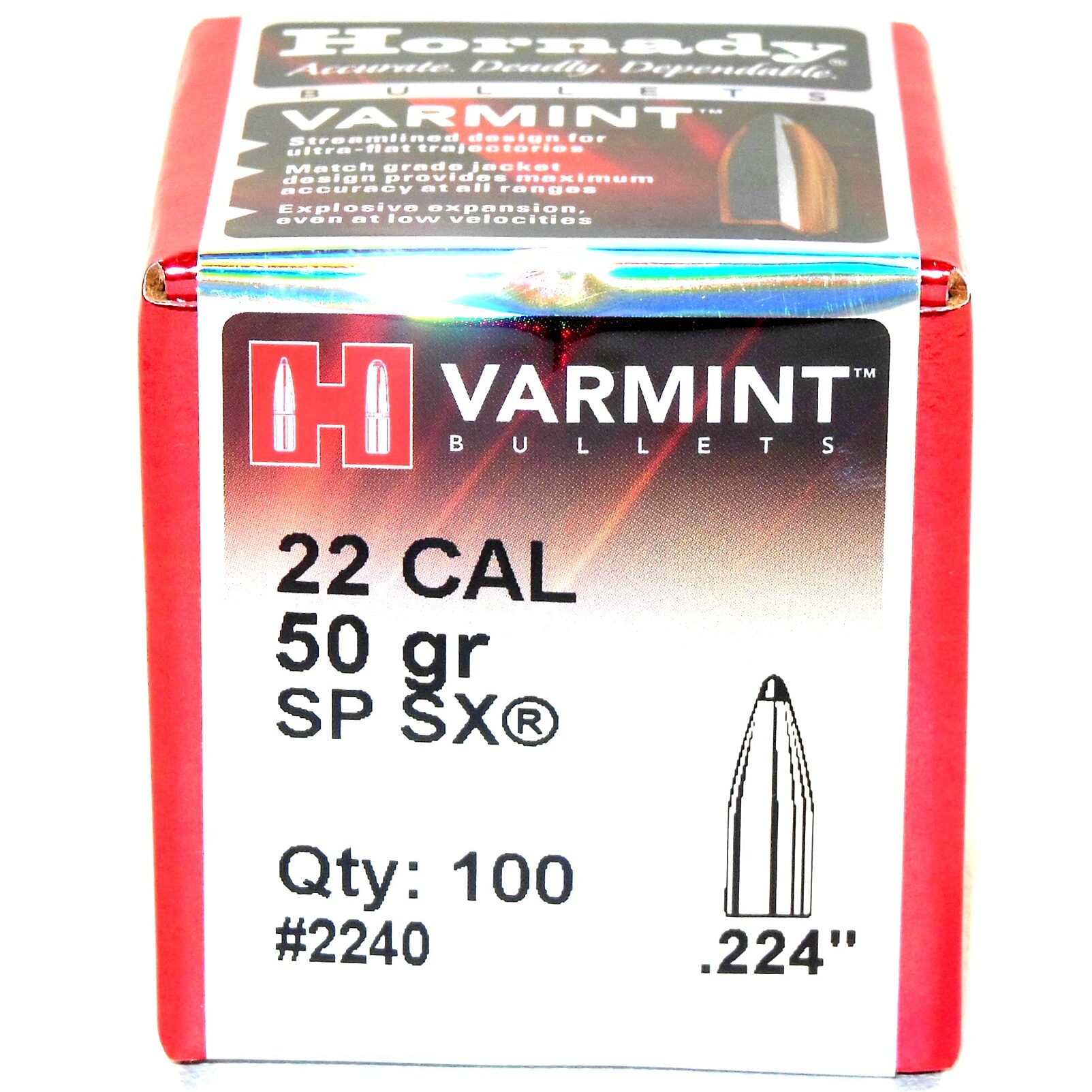 Hornady .224 / 22 50 Grain Soft Point SX (100 Bullets) | Powder Valley