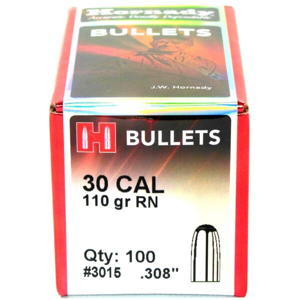 Hornady .308 Diameter 110 Grain Round Nose 100 Count Bullets | Powder ...