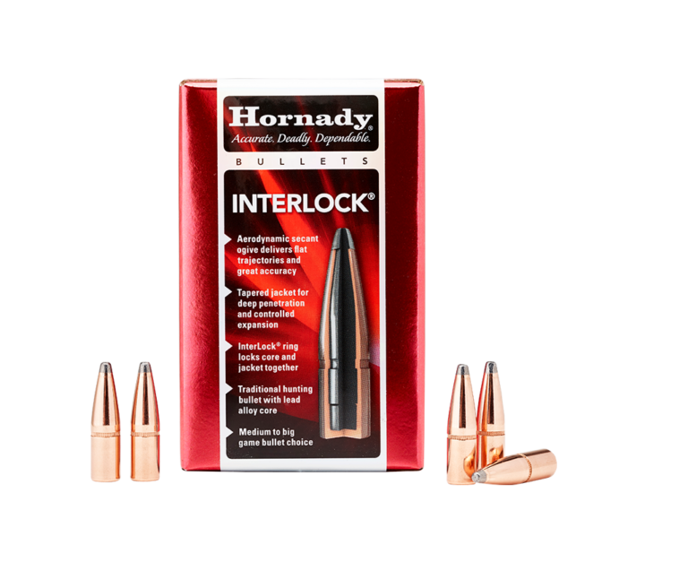 Hornady .308 Diameter 220 Grain Round Nose InterLock 100 Count Bullets ...