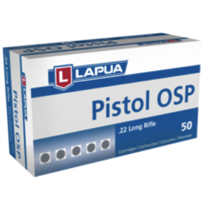 Lapua Pistol OSP Ammunition 22 Long Rifle 40 Grain Lead Round Nose Box ...