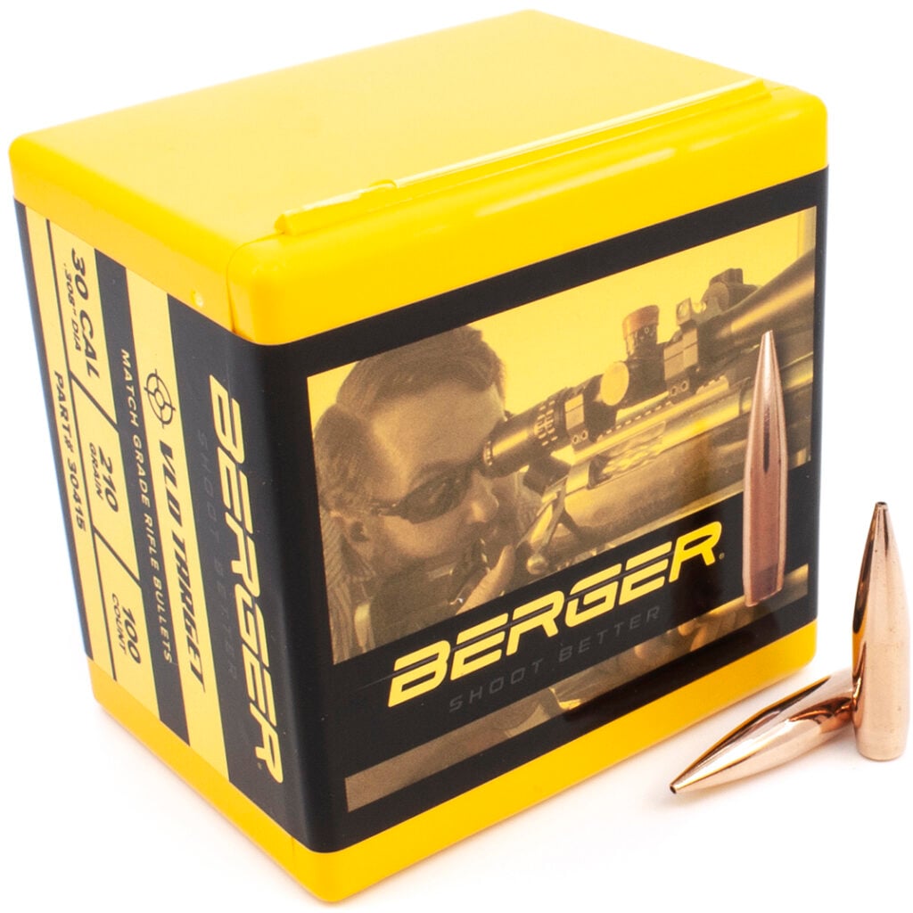 Berger .308 Diameter 210 Grain Open Tip Match Target VLD Bullets ...