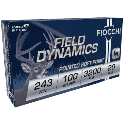 Fiocchi Field Dynamics Ammunition 243 Winchester 100 Grain Pointed Soft ...