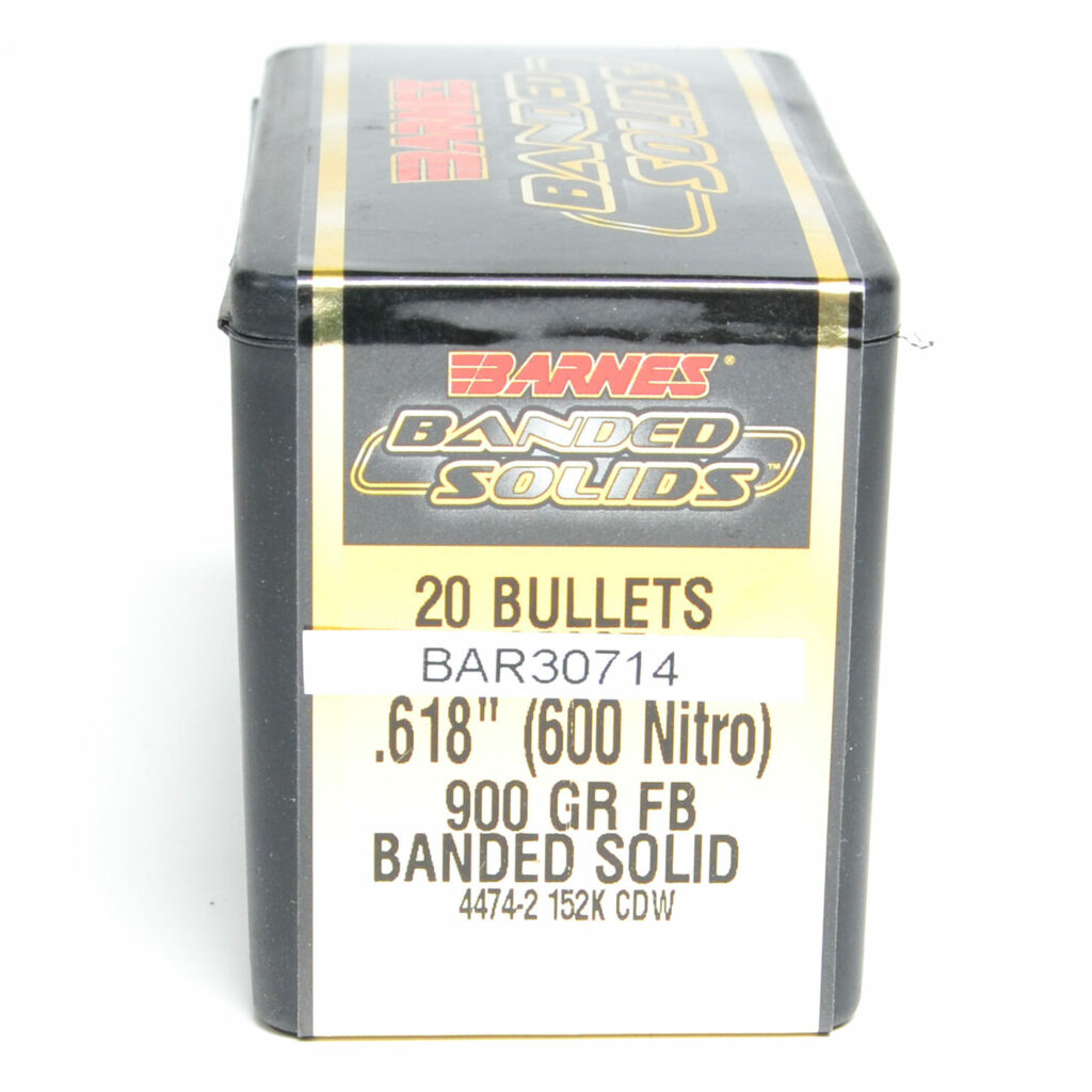 Barnes .618 Diameter 900 Grain Solid Banded 20 Count Bullets (600 Nitro ...