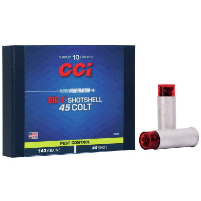 CCI Big 4 Ammunition 45 Colt (Long Colt) 140 Grain Shot Shell Box of 10 ...