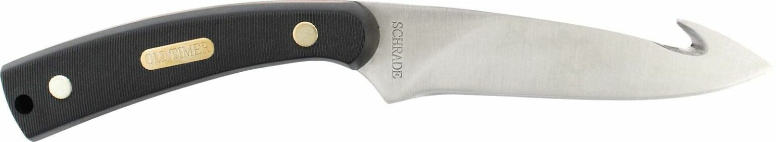 Old Timer Guthook Skinner Fixed Blade 3.6" Drop Point Plain Edge ...