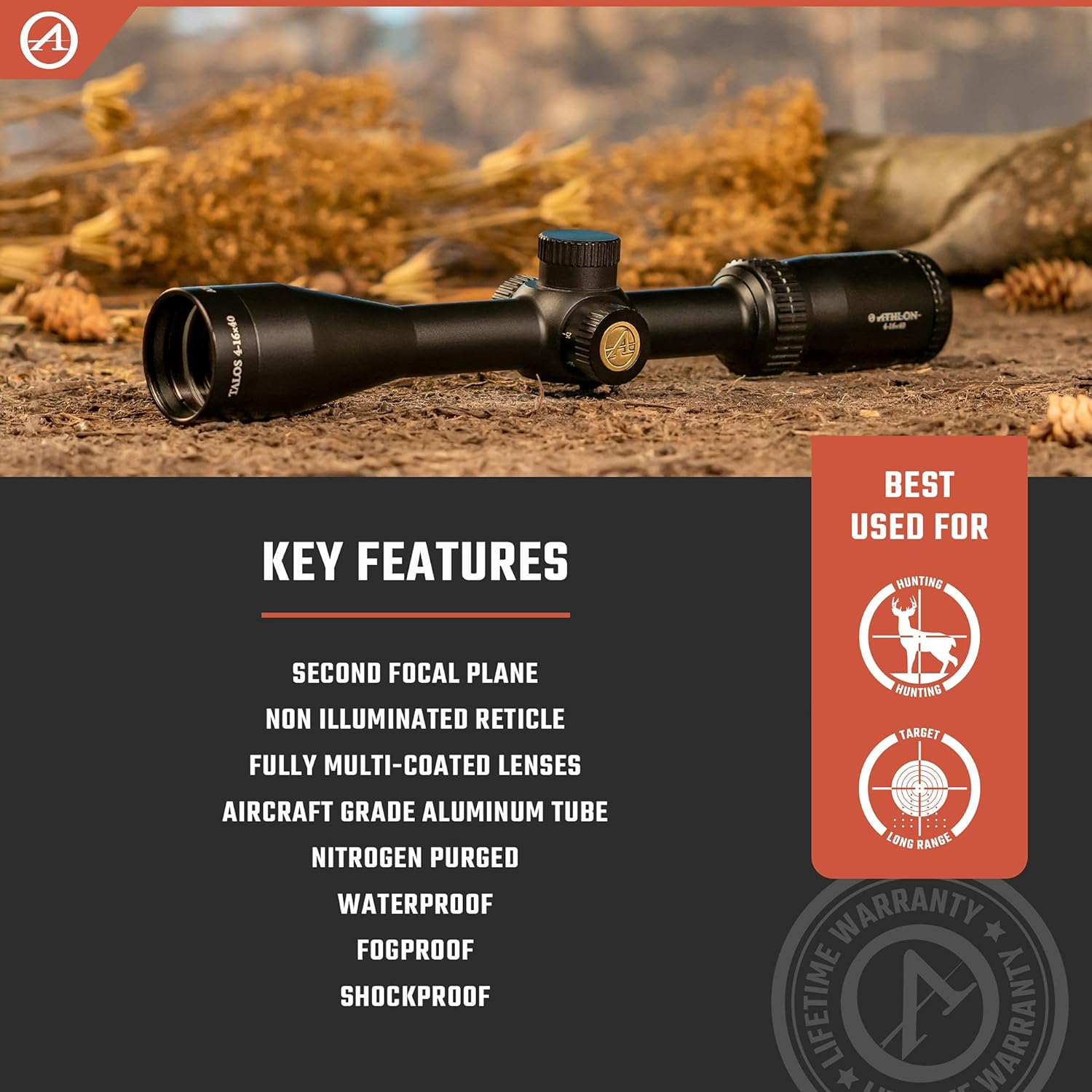 Athlon Optics Talos Rifle Scope 4-16x40mm Mil-Dot Reticle Black ...