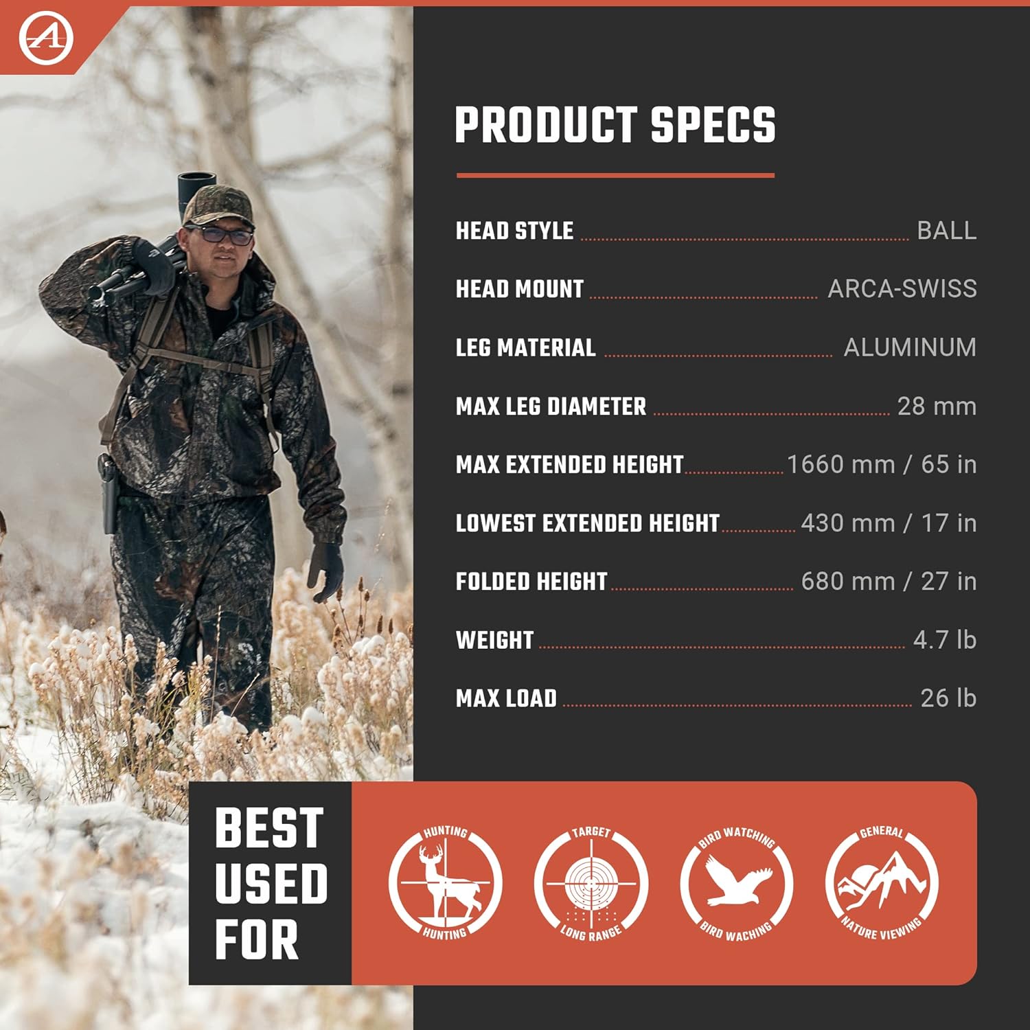Athlon Optics Midas AL28 Tripod | Powder Valley Outdoors