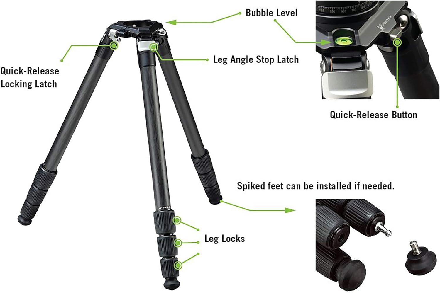 Vortex Optics Radian Carbon Tripod Kit | Powder Valley Outdoors