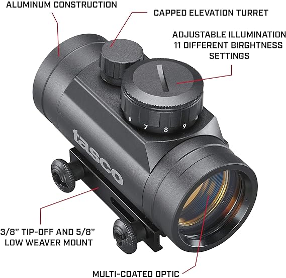 Tasco Propoint Red Dot Sight 1x30mm 5 MOA Dot Reticle | Powder Valley ...
