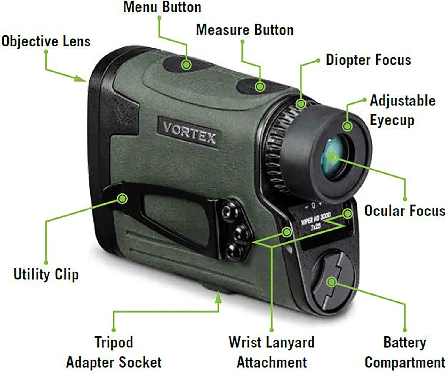 Vortex Optics Viper HD 3000 Laser Rangefinder Green | Powder Valley Outdoors