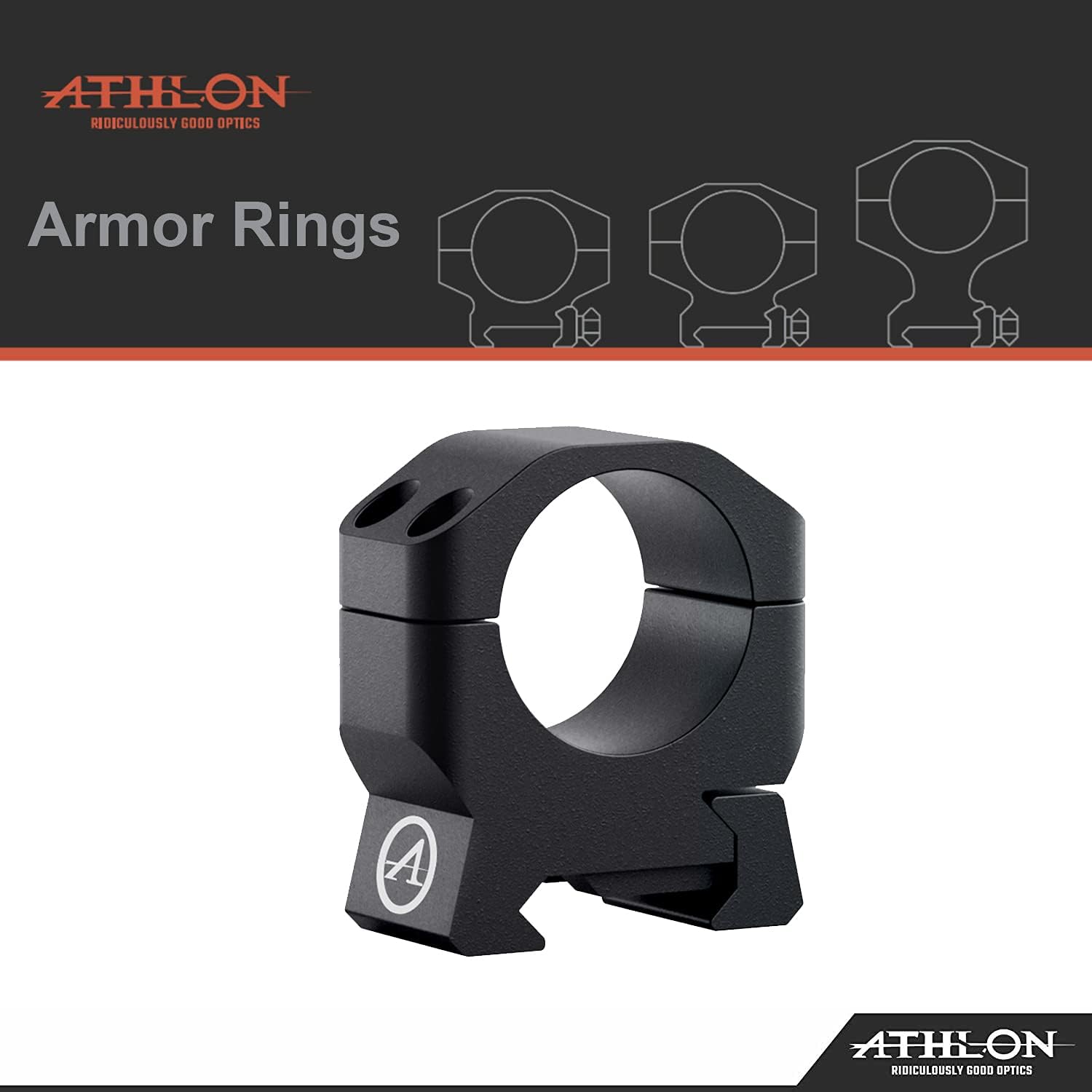 Athlon Optics Armor Picatinny Scope Rings Black 34mm Low | Powder ...