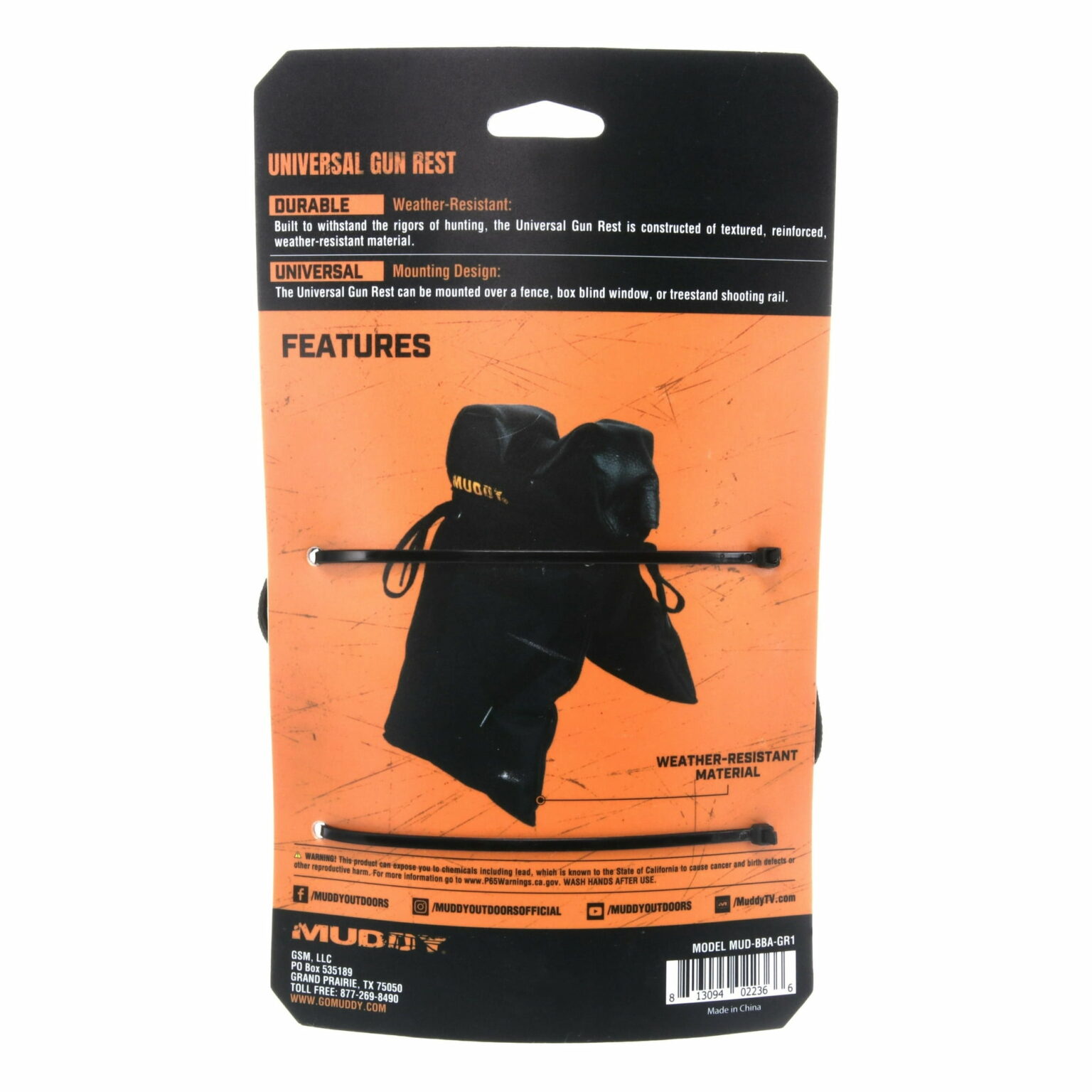 Muddy Universal Window Gun Rest Nylon | Powder Valley Outdoors